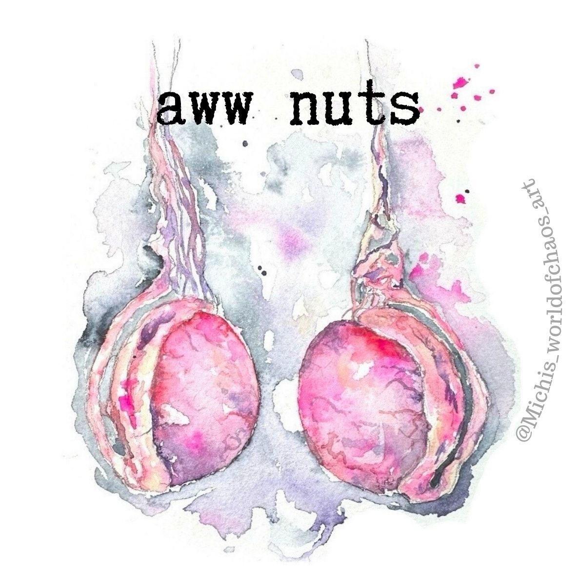 Aww Nuts - Circle Sticker – Michi's World of Chaos Art